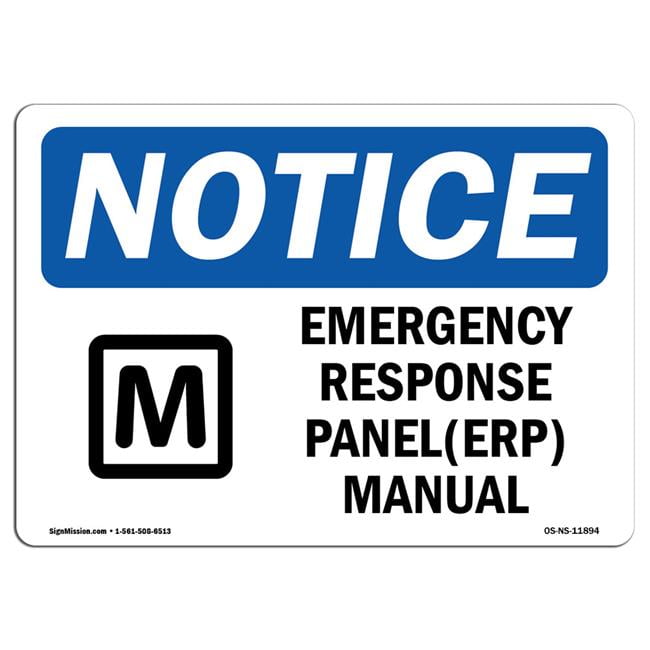 OSHA Notice Sign - Emergency Response Plan-ERP Manual Sign with Symbol ...