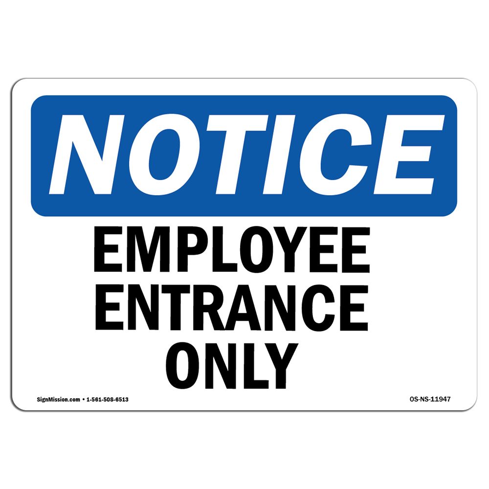 OSHA Notice Sign - Employee Parking Only All Others Towed | Decal ...