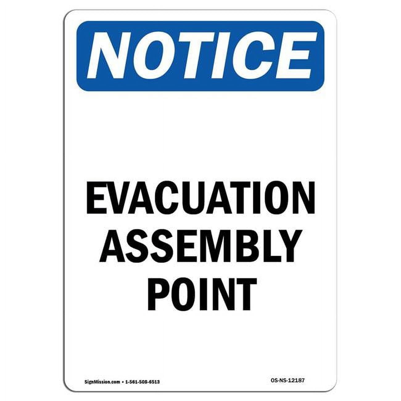 OSHA Notice Sign - Evacuation Assembly Point - Walmart.com