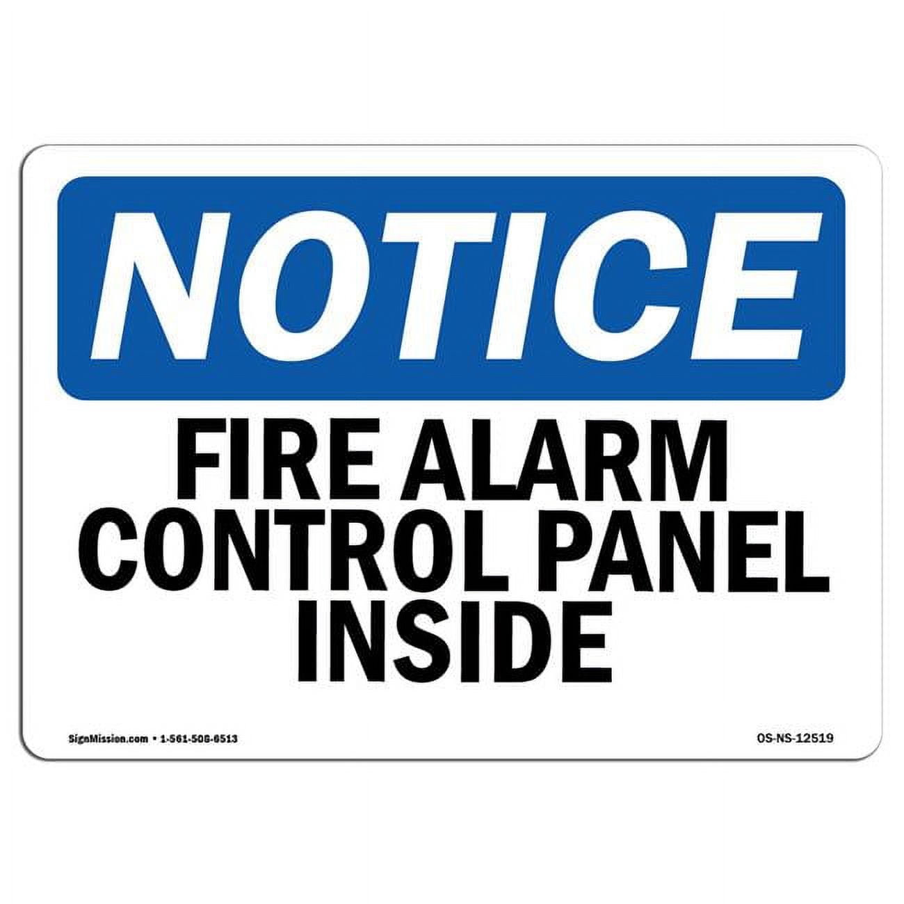 OSHA Notice Sign - Fire Alarm Control Panel Inside Sign - Walmart.com
