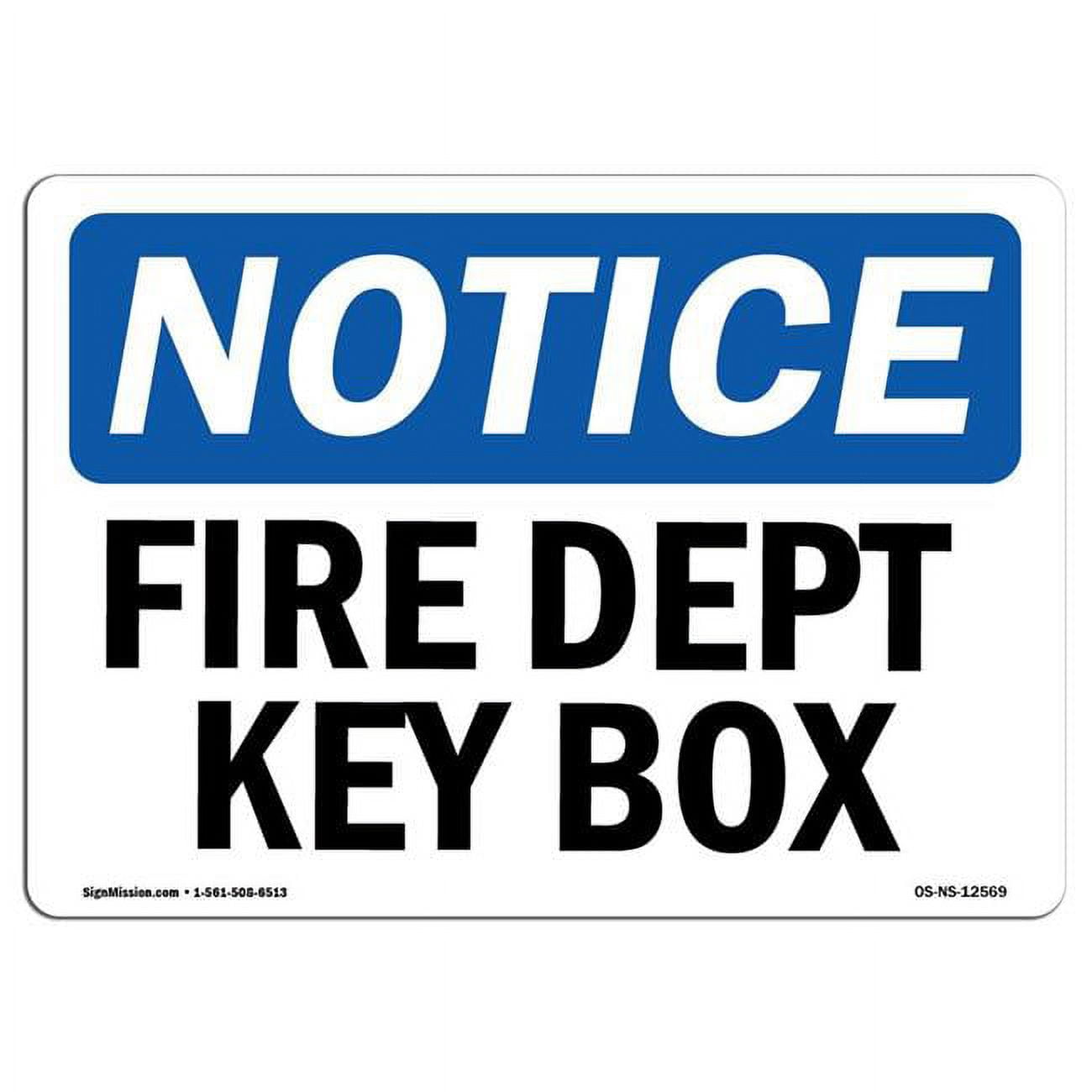 OSHA Notice Sign - Fire Dept Key Box - Walmart.com