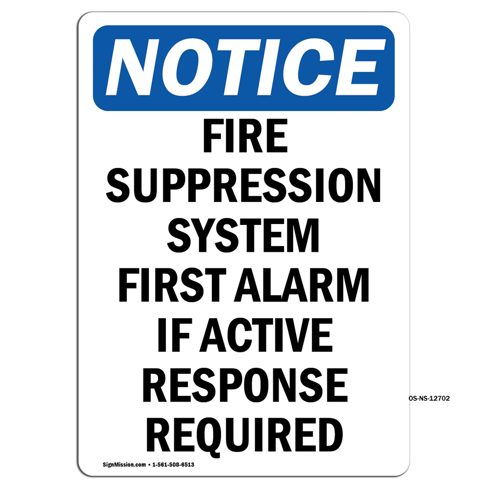 OSHA Notice Sign - Fire Suppression System First | Decal | Protect Your ...