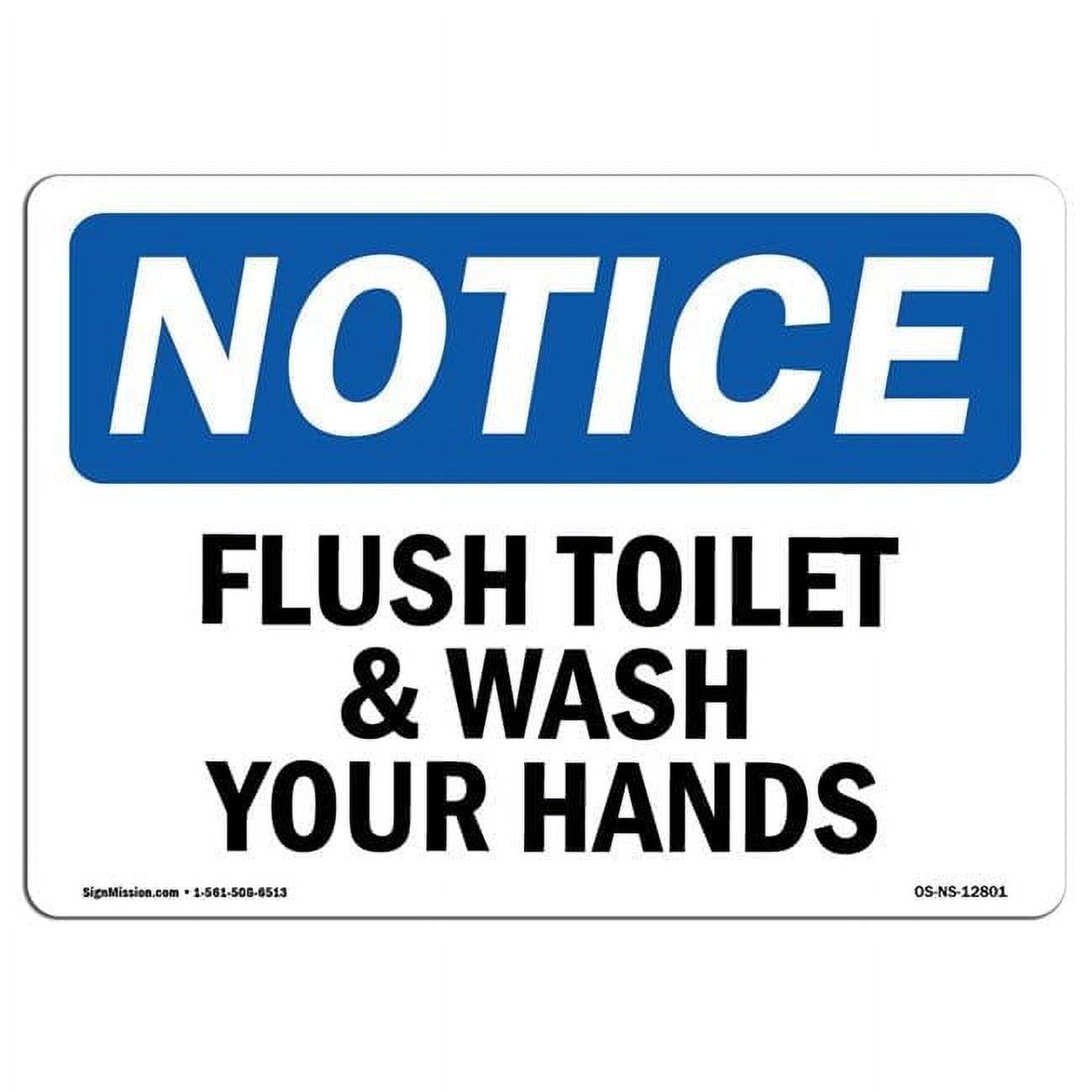 OSHA Notice Sign - Flush Toilet & Wash Your Hands Sign - Walmart.com