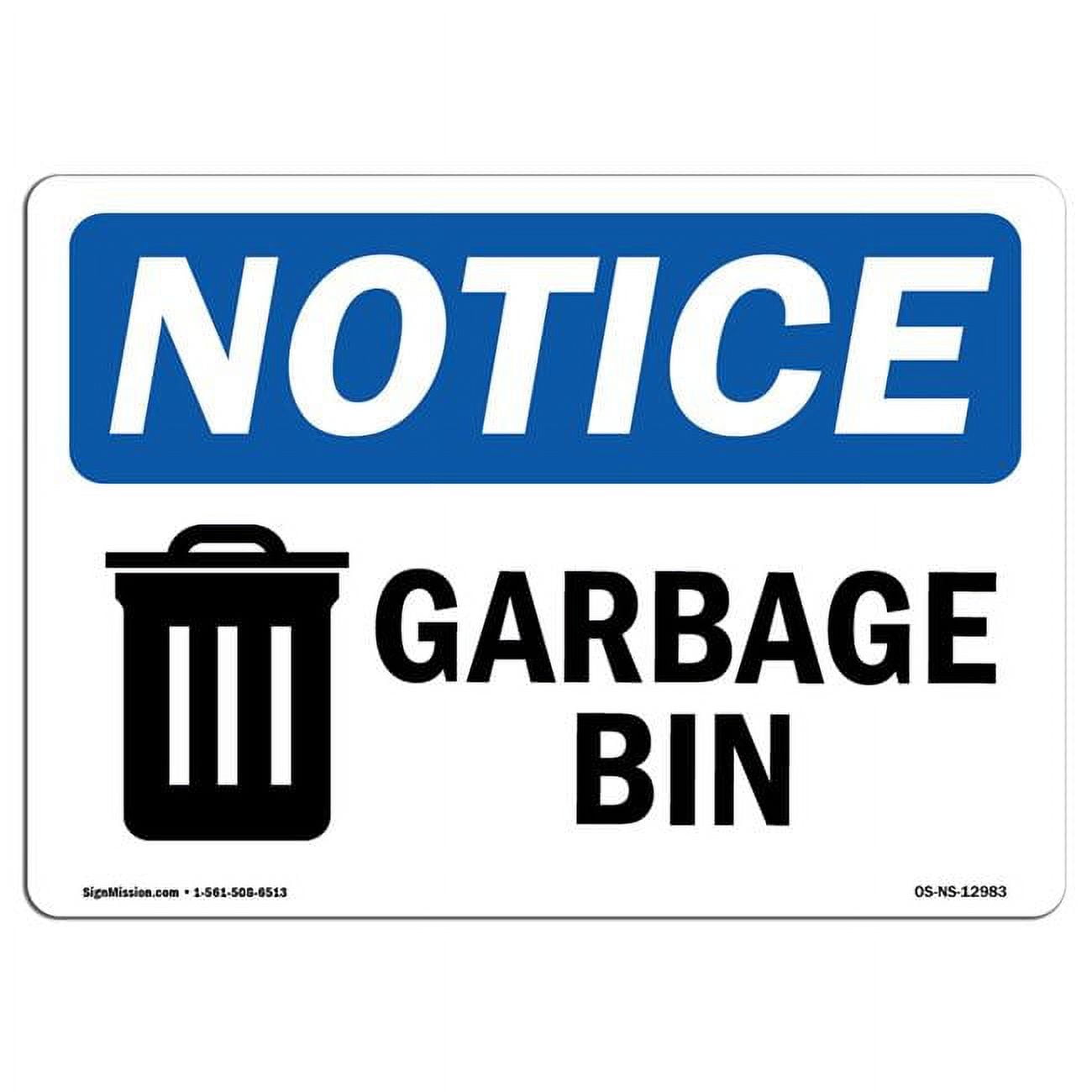 OSHA Notice Sign - Garbage Can Sign with Symbol - Walmart.com