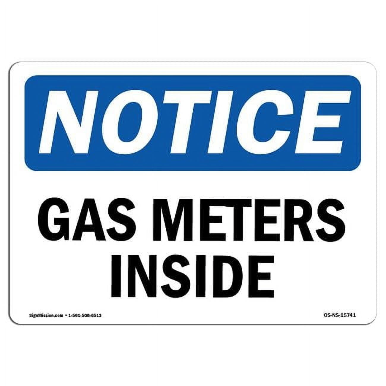 OSHA Notice Sign - Gas Meters Inside - Walmart.com