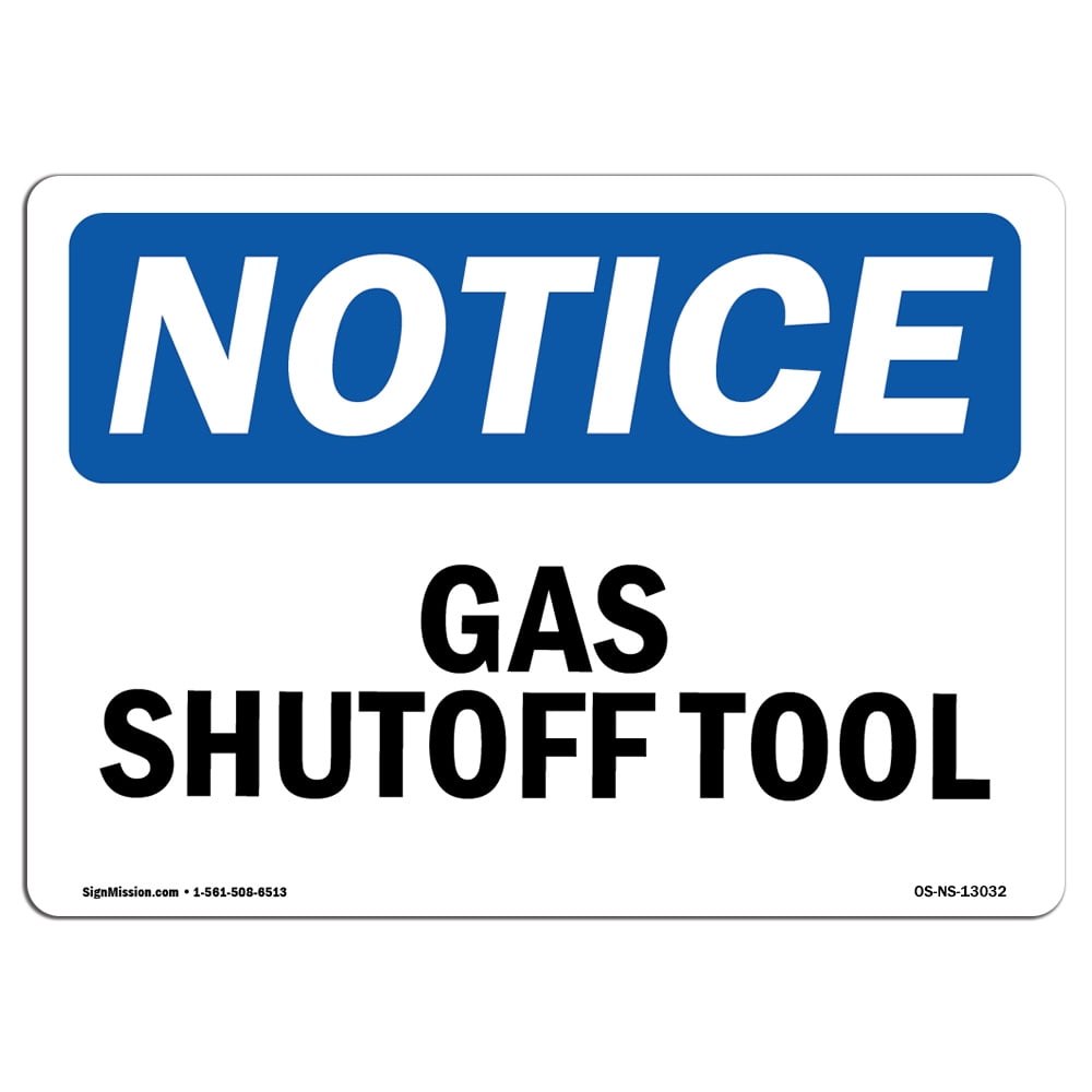 OSHA Notice Sign - Gas Shutoff Tool | Decal | Protect Your Business ...