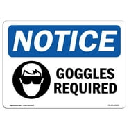 OSHA Notice Sign - NOTICE Safety Glasses And Safety Shoes Required ...