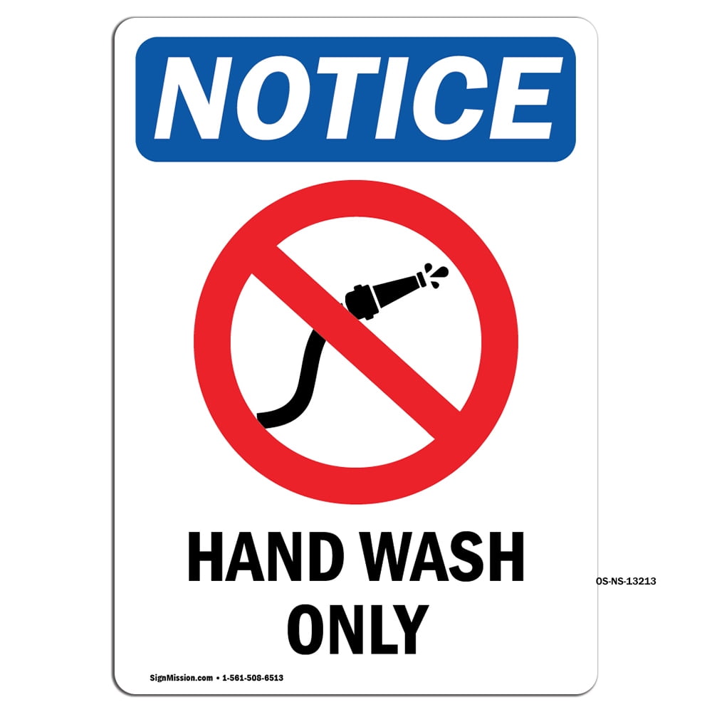 OSHA Notice Sign - Hand Wash Only | Plastic Sign | Protect Your ...