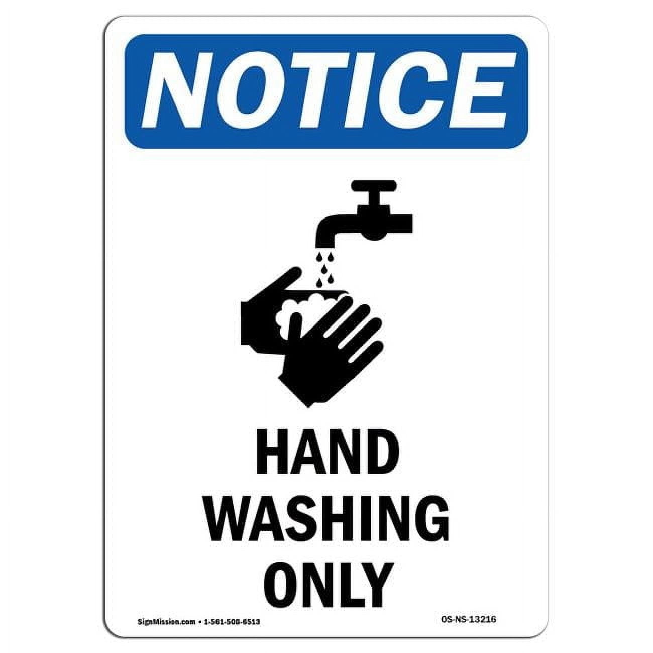OSHA Notice Sign - Hand Washing Only - Walmart.com