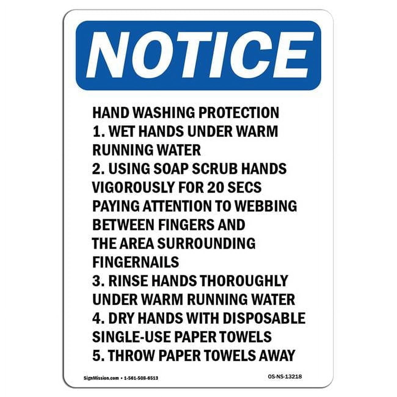 OSHA Notice Sign - Hand Washing Protection 1. Wet - Walmart.com