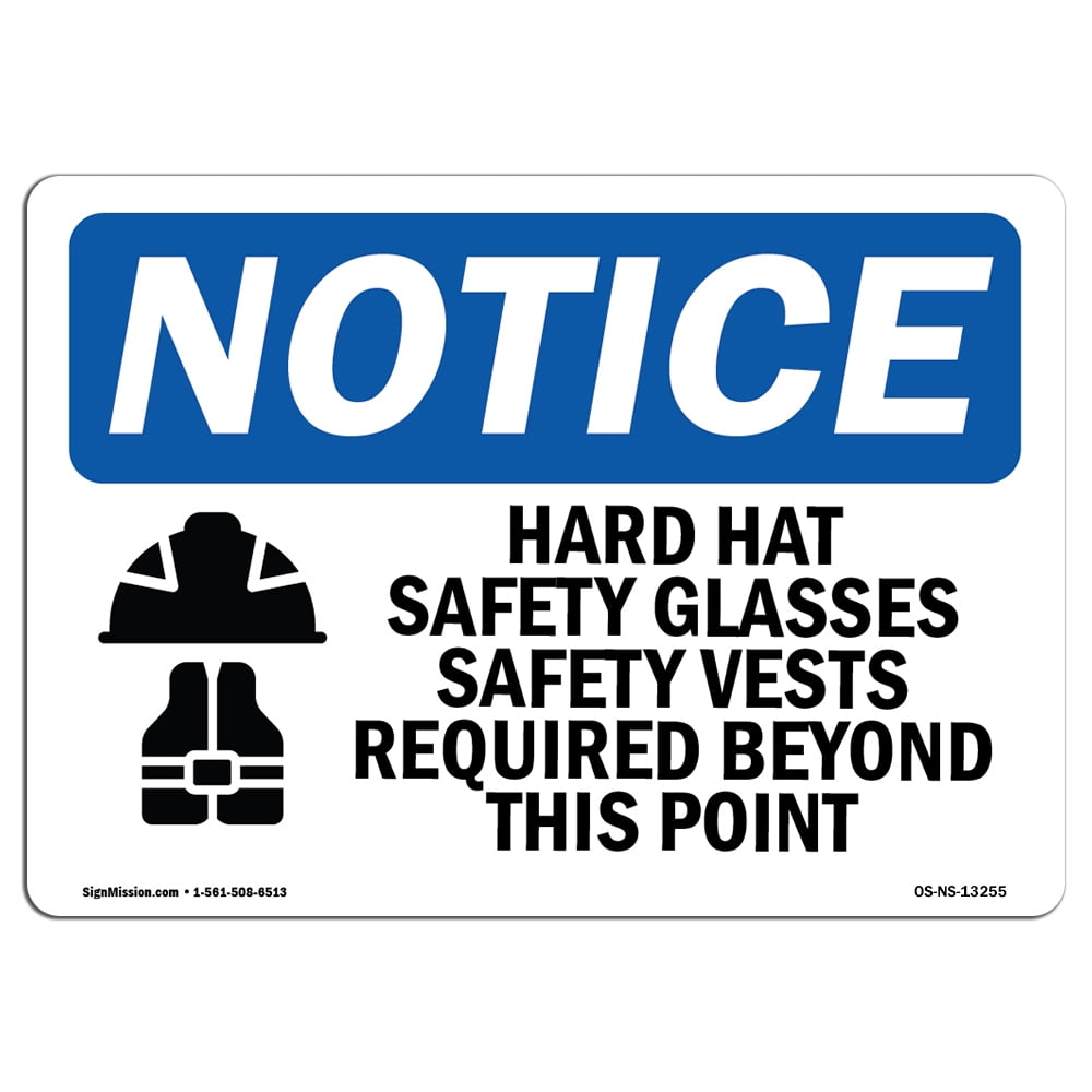 Hard Hat And Safety Glasses Area Sign