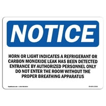 OSHA WARNING Sign - Horn Or Light Indicates A Refrigerant Or | Aluminum ...