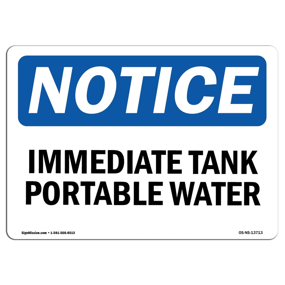 OSHA Notice Sign - Intermediate Tank Potable Water | Decal | Protect ...