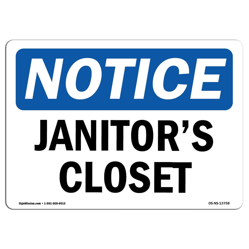 OSHA Notice Sign - Janitor's Closet | Decal | Protect Your Business ...