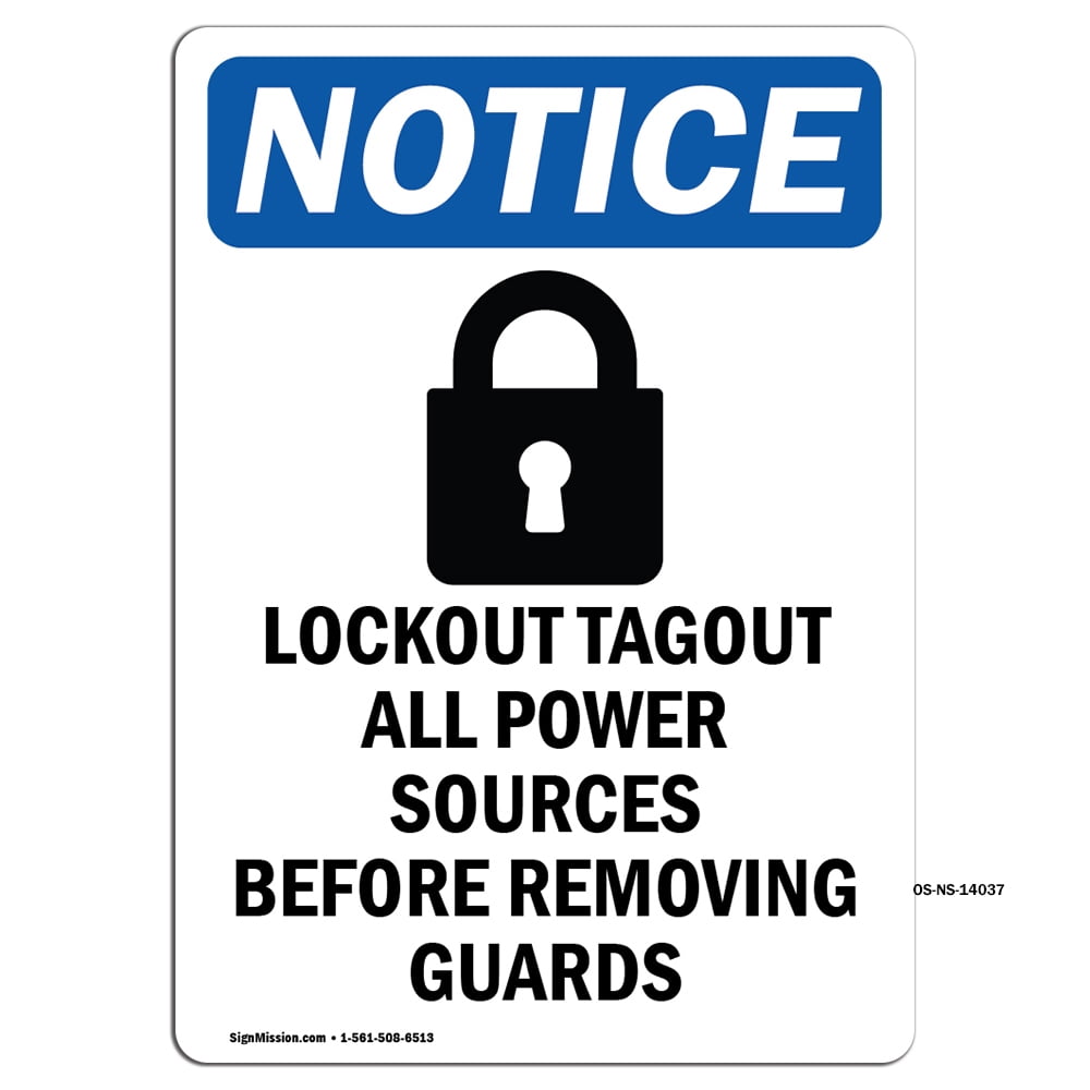 OSHA Notice Sign - Lockout Tagout All Sign With Symbol | Decal ...