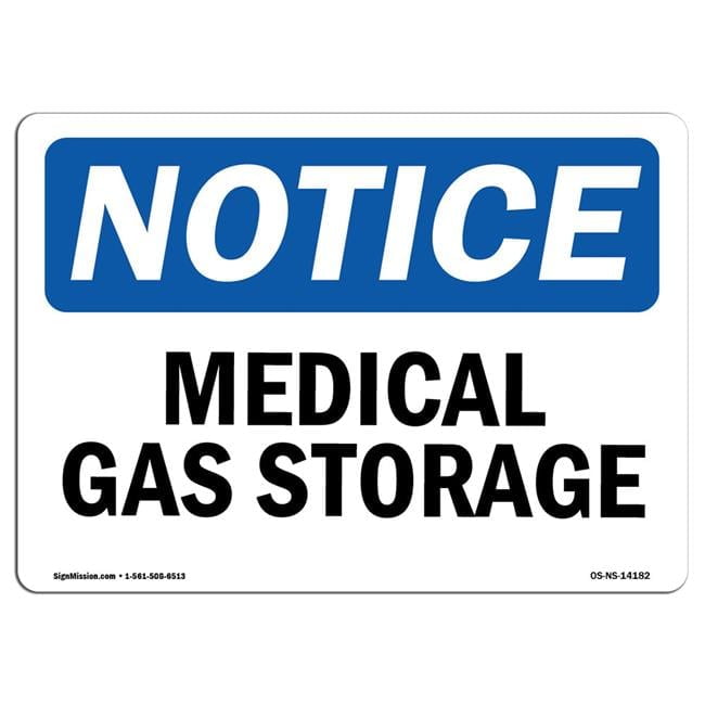 OSHA Notice Sign - Medical Gas Storage - Walmart.com
