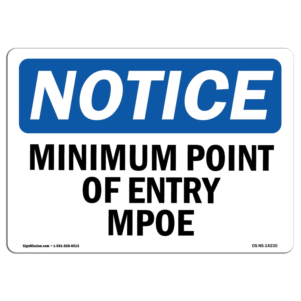 OSHA Notice Sign - Minimum Point Of Entry Mpoe | Decal | Protect Your ...