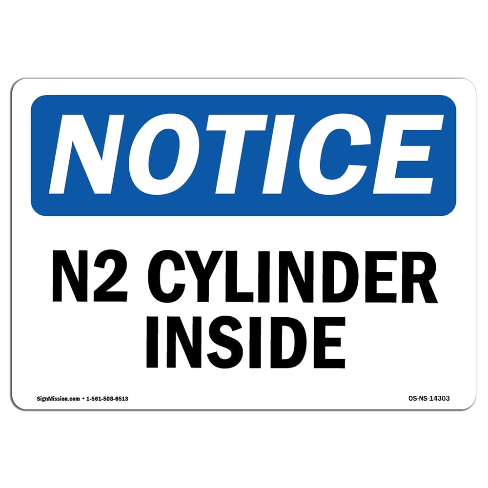 OSHA Notice Sign - N2 Cylinder Inside | Plastic Sign | Protect Your ...