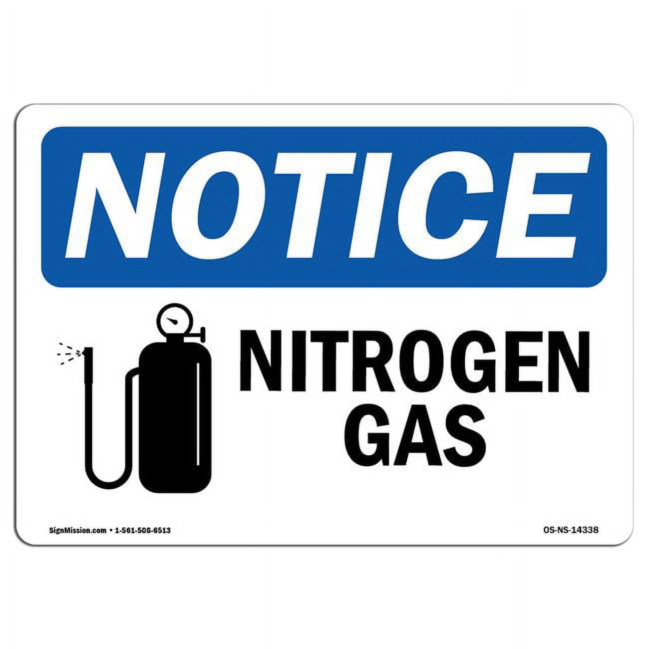 OSHA Notice Sign - Nitrogen Gas Sign with Symbol - Walmart.com