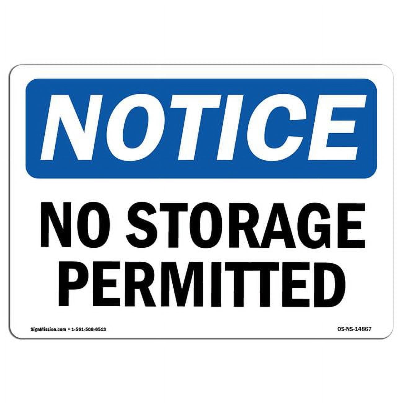 OSHA Notice Sign - No Storage Permitted - Walmart.com