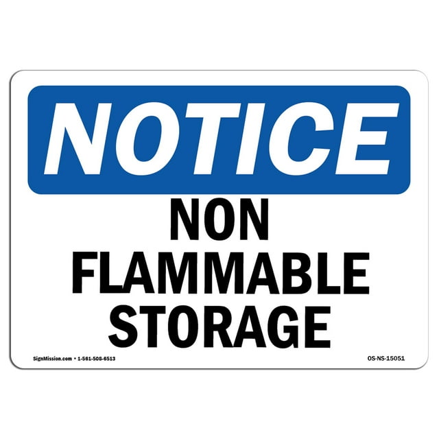 OSHA Notice Sign - Non Flammable Storage | Decal | Protect Your ...