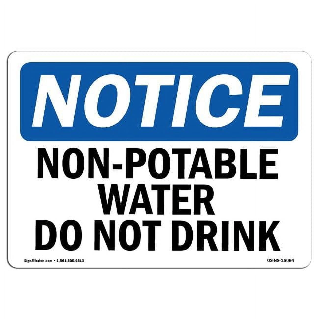 OSHA Notice Sign - Non-Potable Water Not for Drinking Sign - Walmart.com