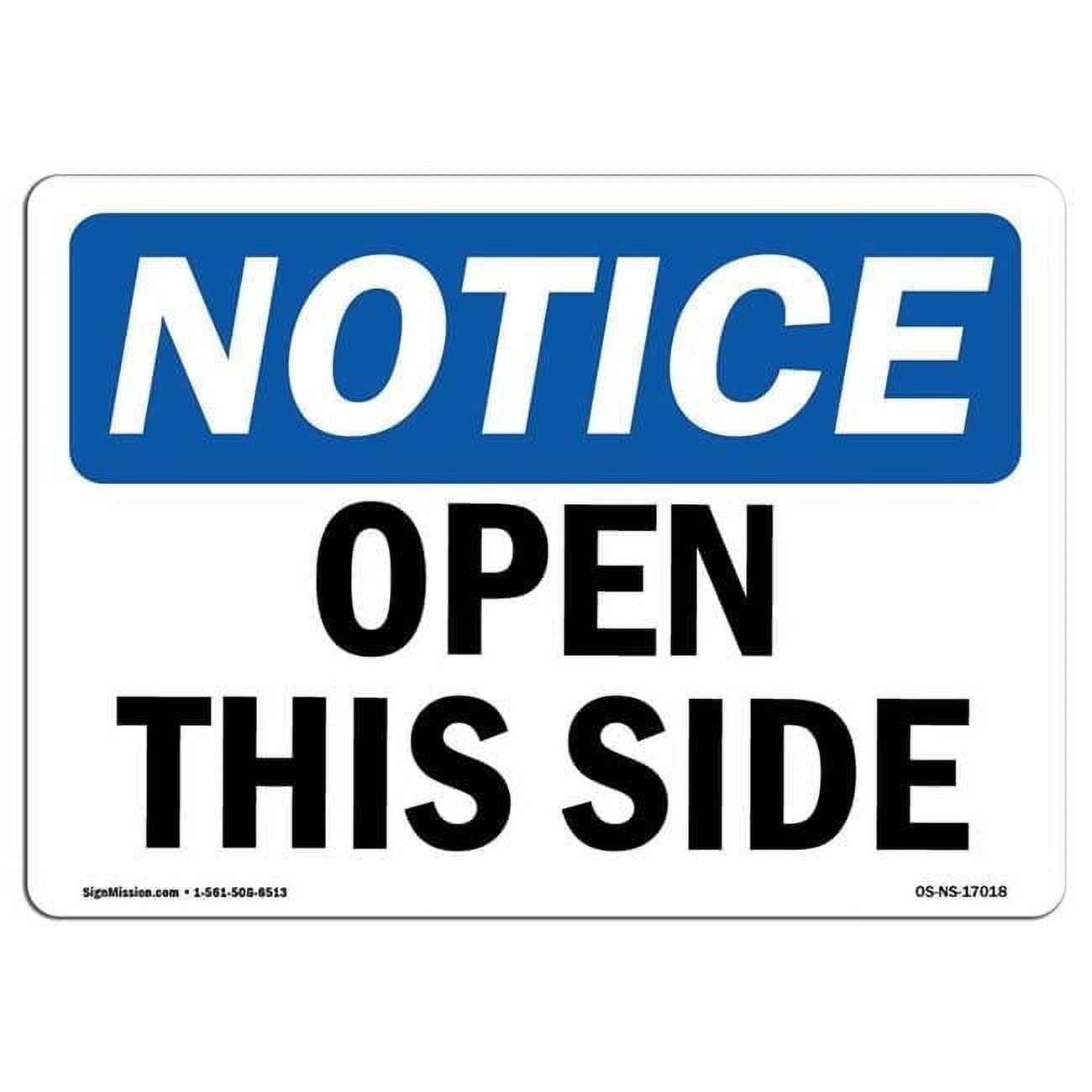 OSHA Notice Sign - Open This Side - Walmart.com