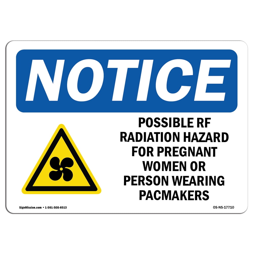 OSHA Notice Sign - Possible RF Radiation Hazard Sign With Symbol ...