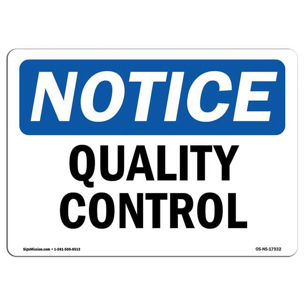 OSHA Notice Sign - Quality Control Sign - Walmart.com
