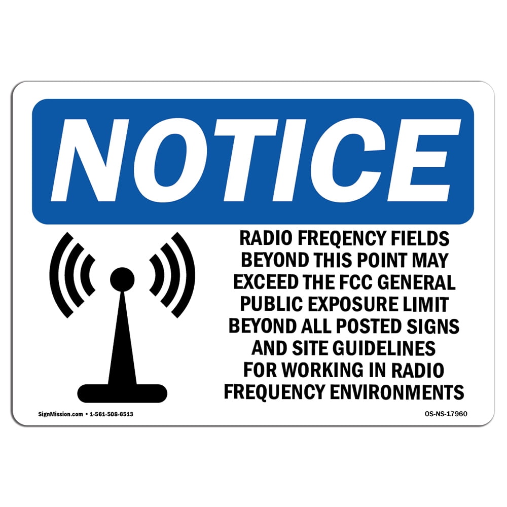 OSHA Notice Sign - Radio Frequency Fields Beyond Sign With Symbol ...