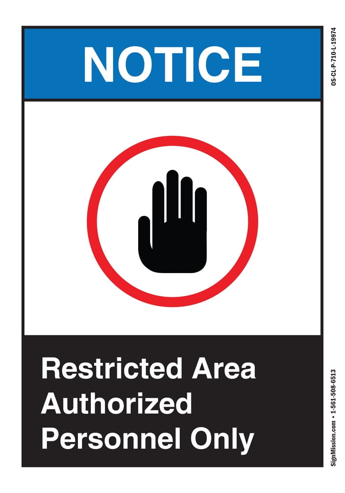 OSHA Notice Sign - Restricted Area Authorized Personnel Only | Vinyl ...