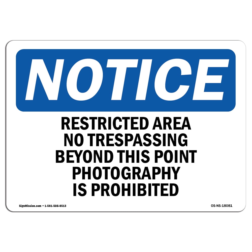 OSHA Notice Sign - Restricted Area No Trespassing Beyond This | Decal ...