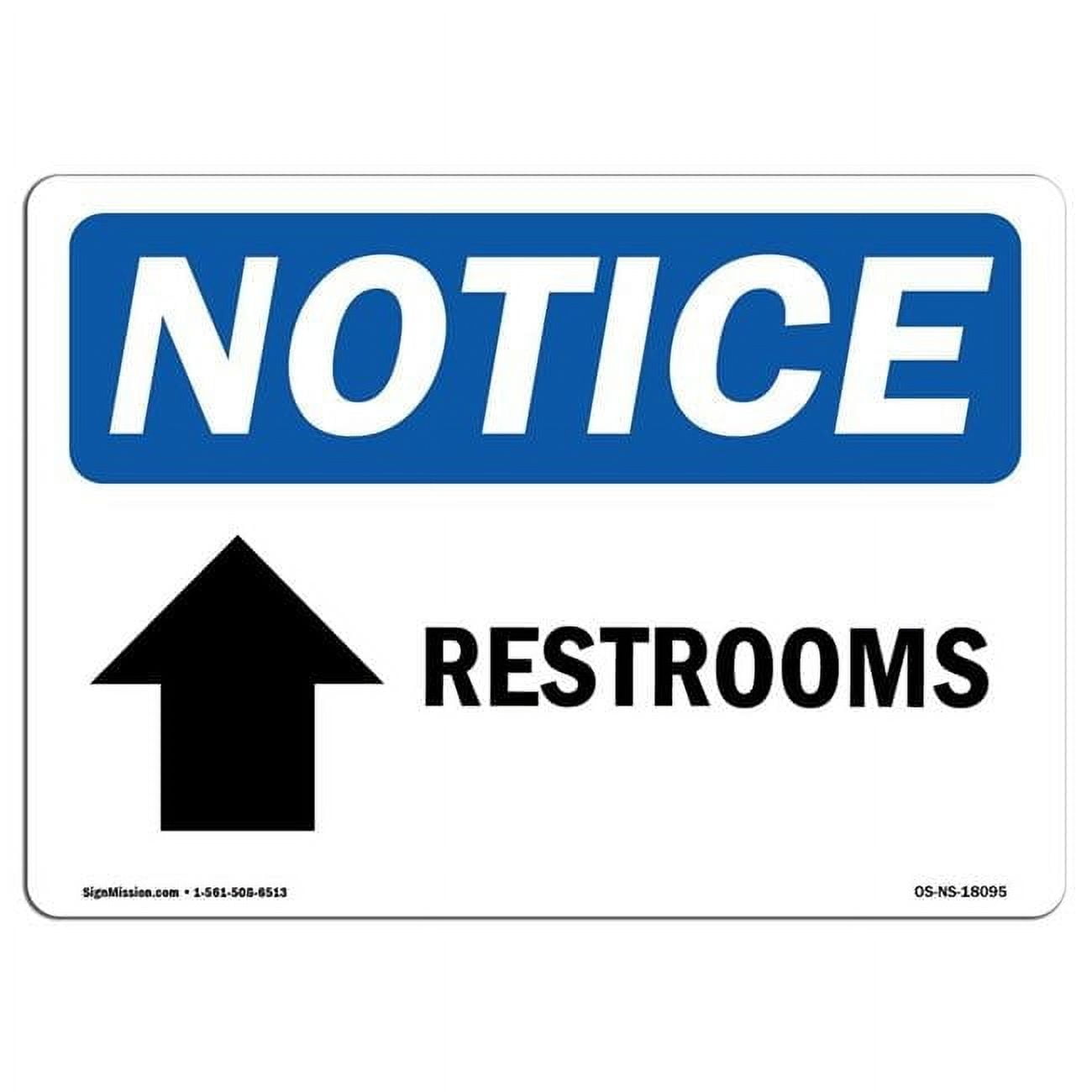 OSHA Notice Sign - Restrooms Up Arrow with Symbol - Walmart.com