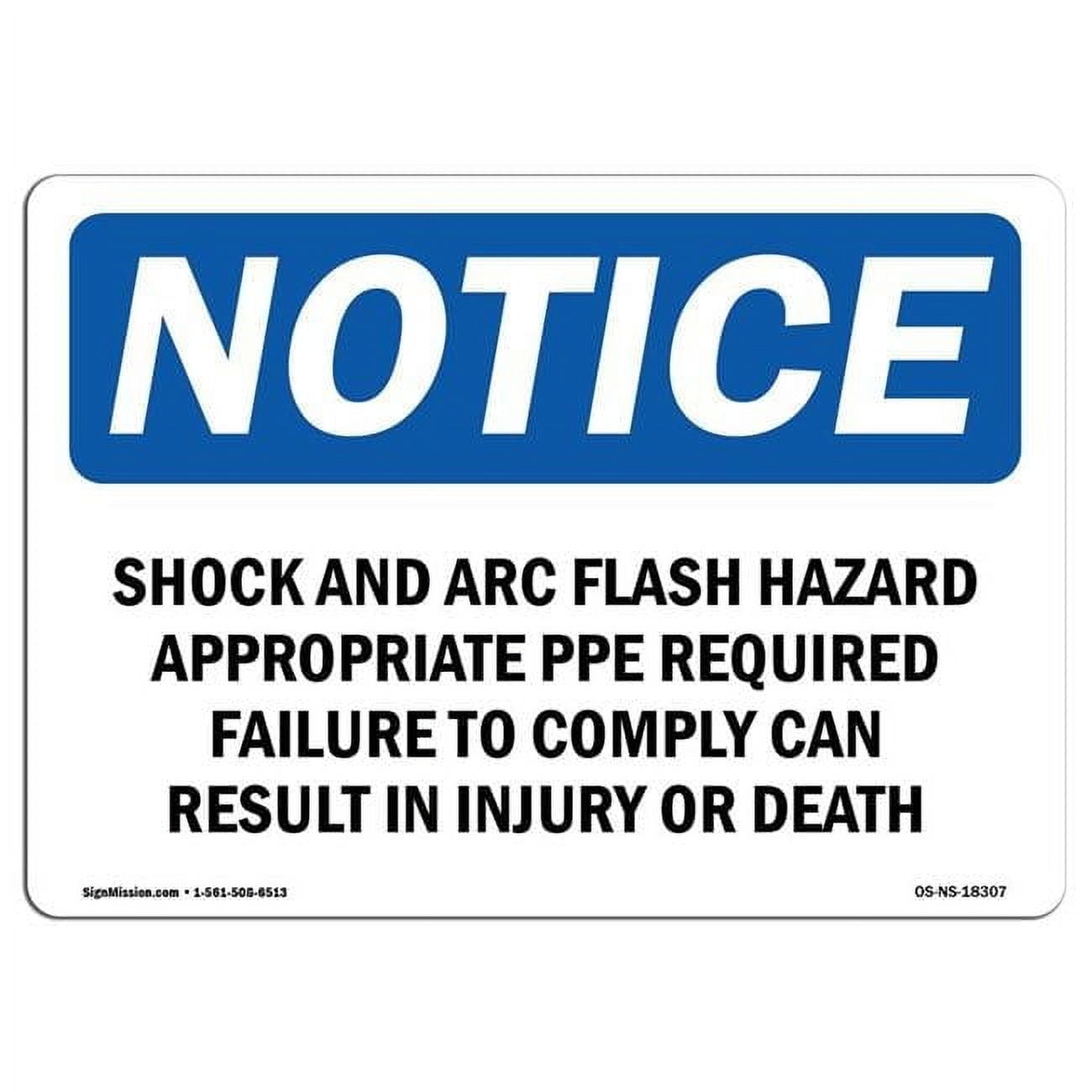 OSHA Notice Sign - Shock & ARC Flash Hazard Appropriate PPE - Walmart.com