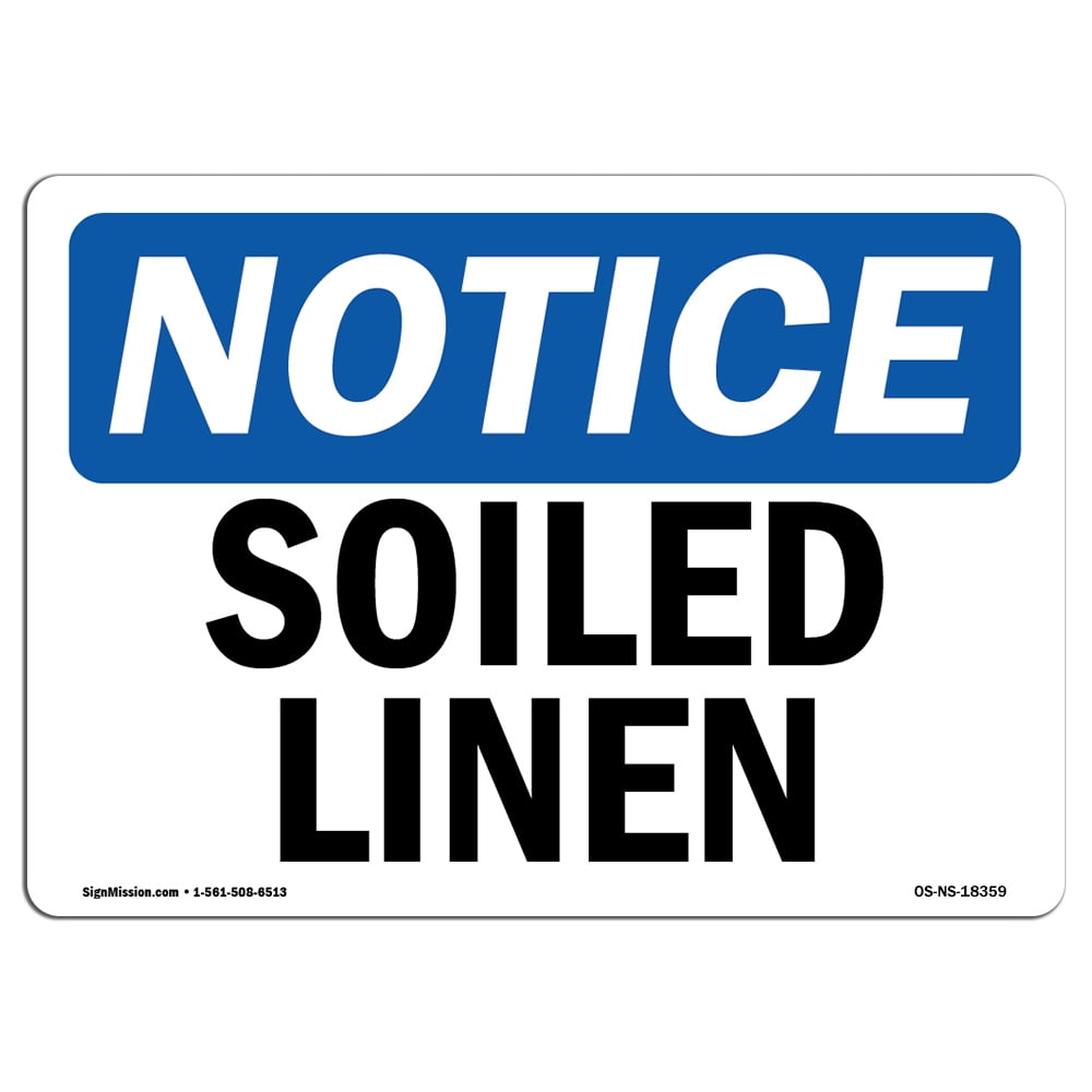 OSHA Notice Sign - Soiled Linen | Plastic Sign | Protect Your Business ...