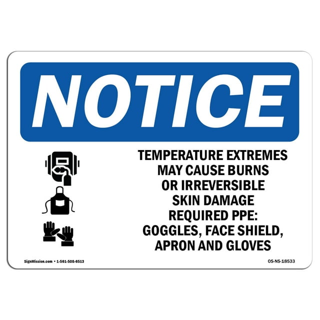 OSHA Notice Sign - Temperature Extremes May Cause Sign With Symbol ...