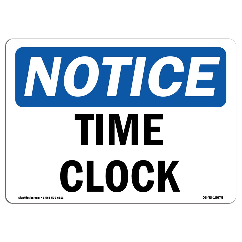 OSHA Notice Sign - Time Clock | Plastic Sign | Protect Your Business ...