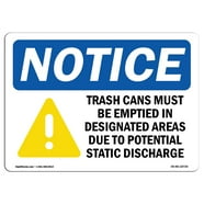 OSHA Notice Sign - Trash Can [Up Arrow] Sign With Symbol | Decal ...