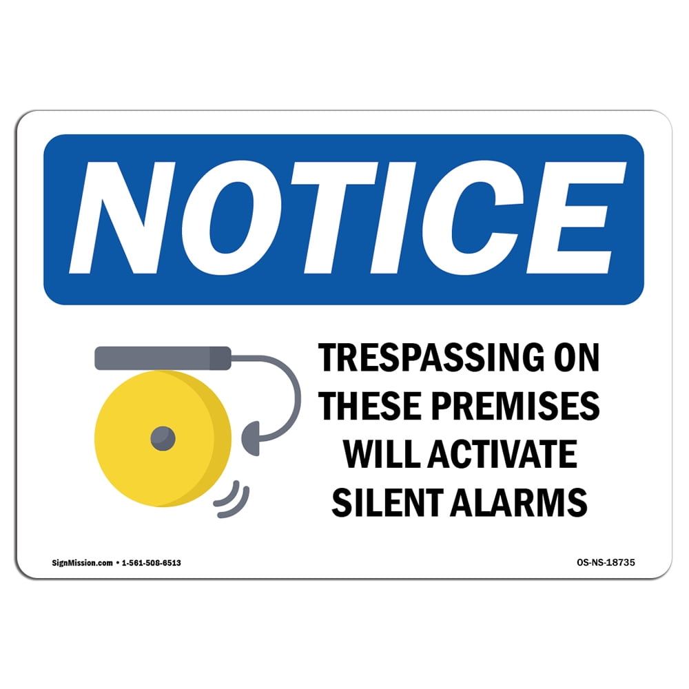 OSHA Notice Sign - Trespassing On These Premises Sign With Symbol ...