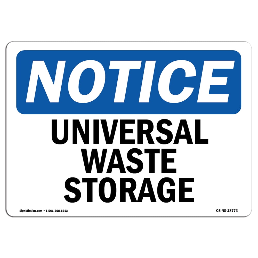 OSHA Notice Sign - Universal Waste Storage | Plastic Sign | Protect ...