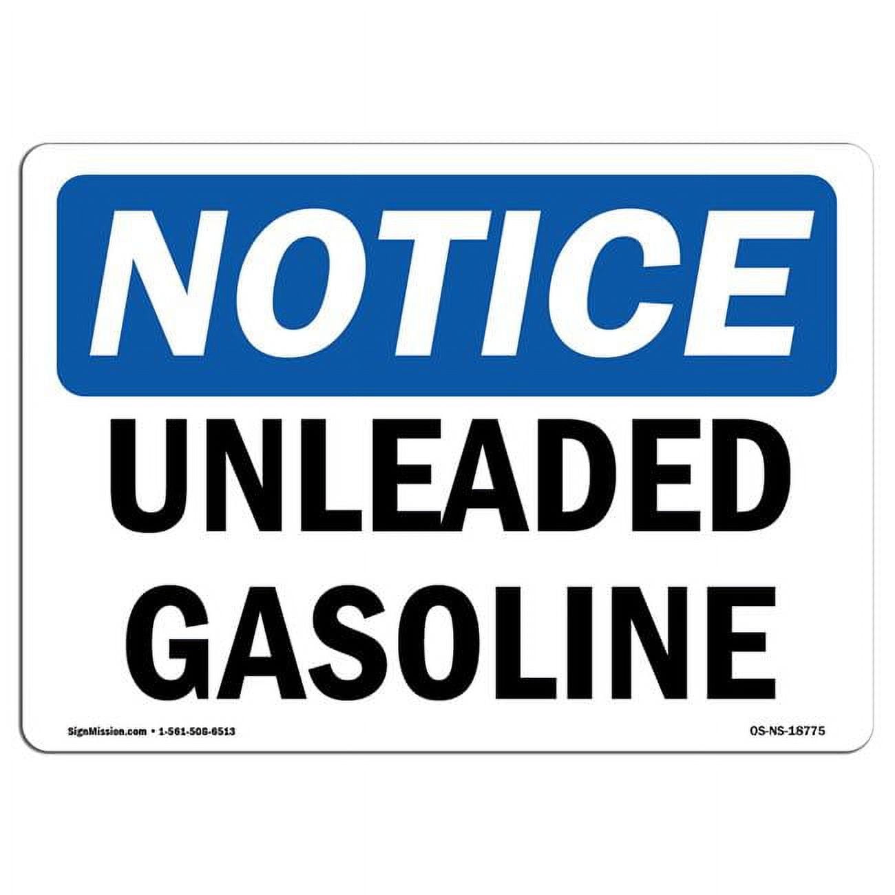 OSHA Notice Sign - Unleaded Gasoline Sign - Walmart.com