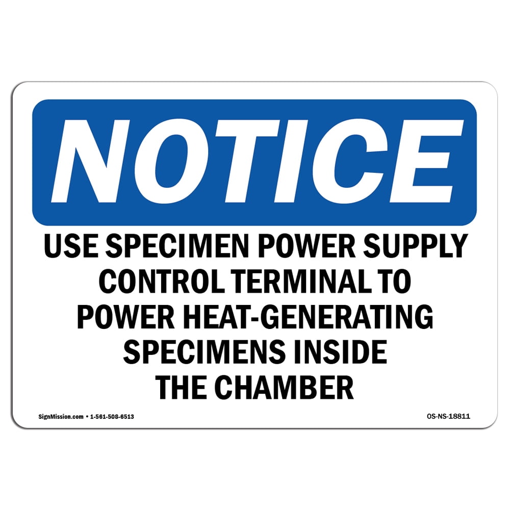 OSHA Notice Sign - Use Specimen Power Supply Control Terminal | Plastic ...