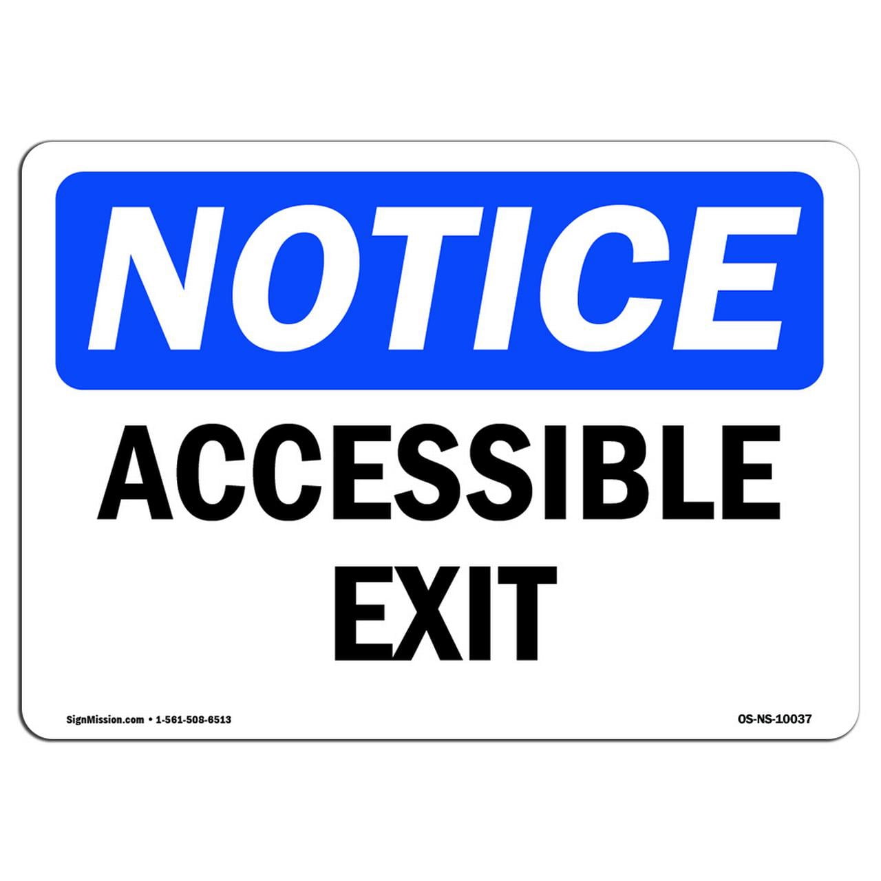 OSHA Notice Signs - Accessible Exit Sign | Extremely Durable Made in ...