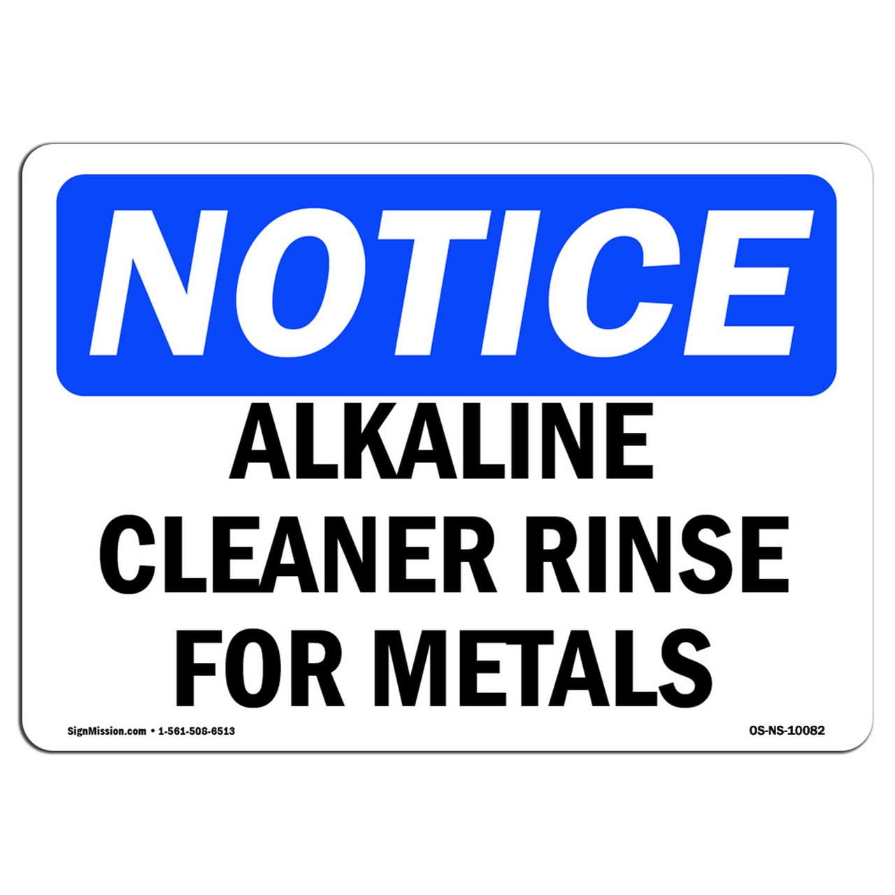 OSHA Notice Signs - Alkaline Cleaner Rinse For Metals | Decal | Protect ...