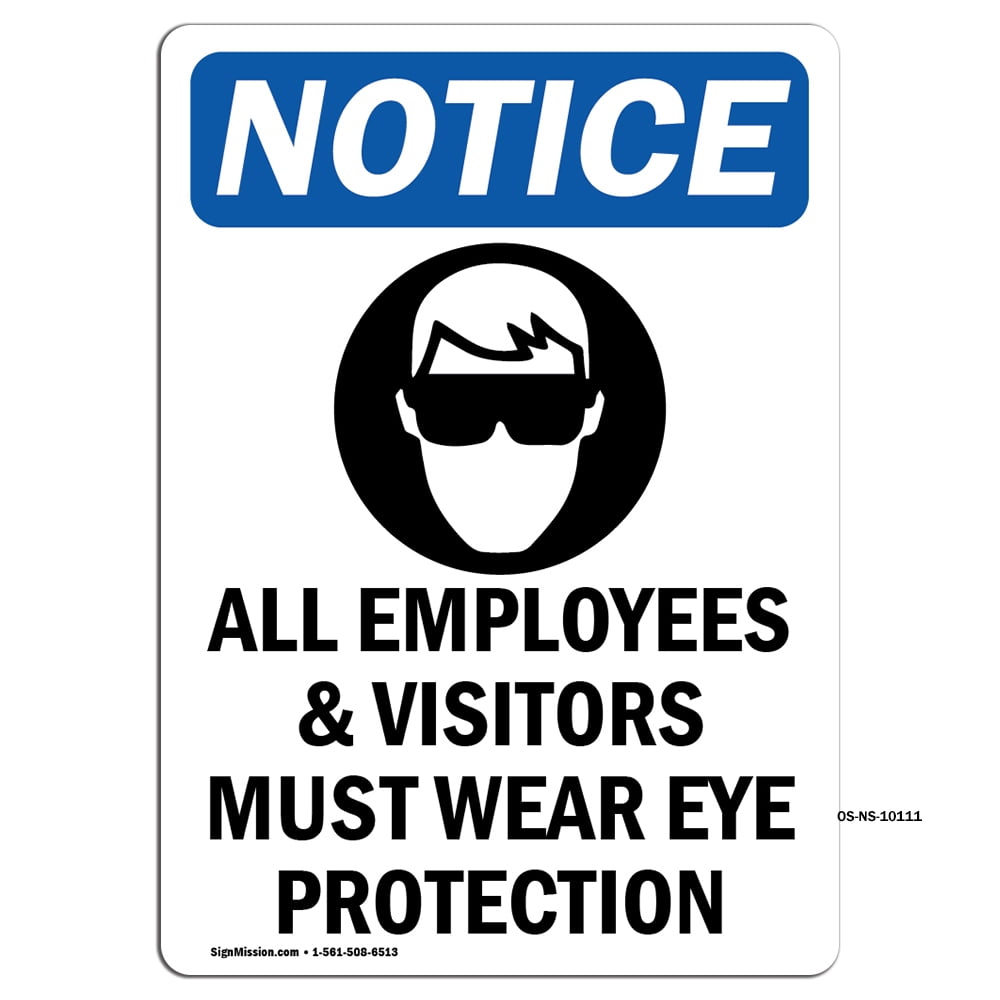 OSHA Notice Signs - All Employees And Visitors Sign With Symbol | Decal ...