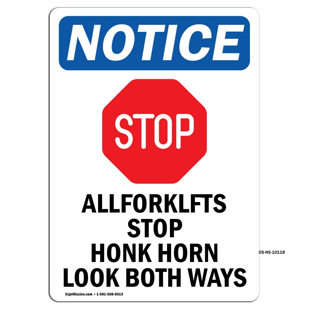 OSHA Notice Signs - All Forklifts Stop Sign With Symbol | Decal ...
