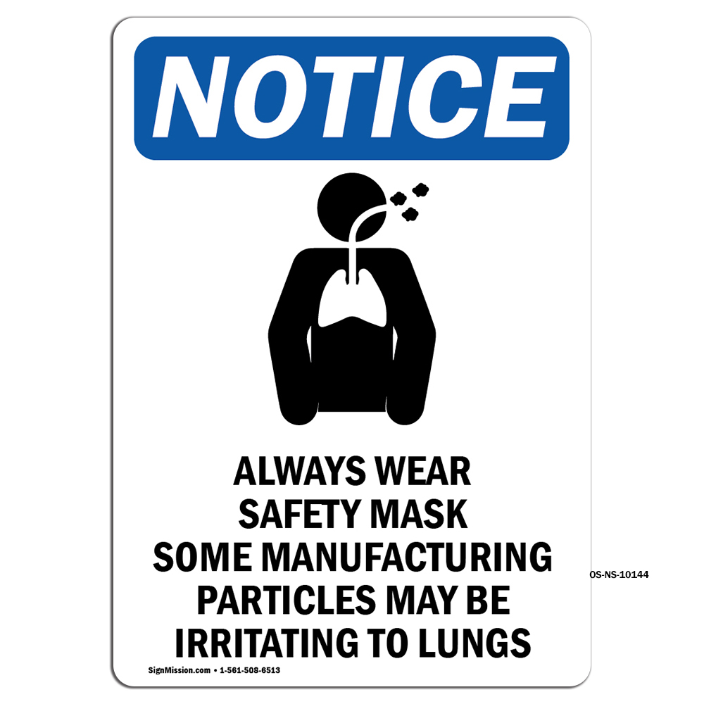 OSHA Notice Signs - Always Wear Safety Sign With Symbol | Decal ...