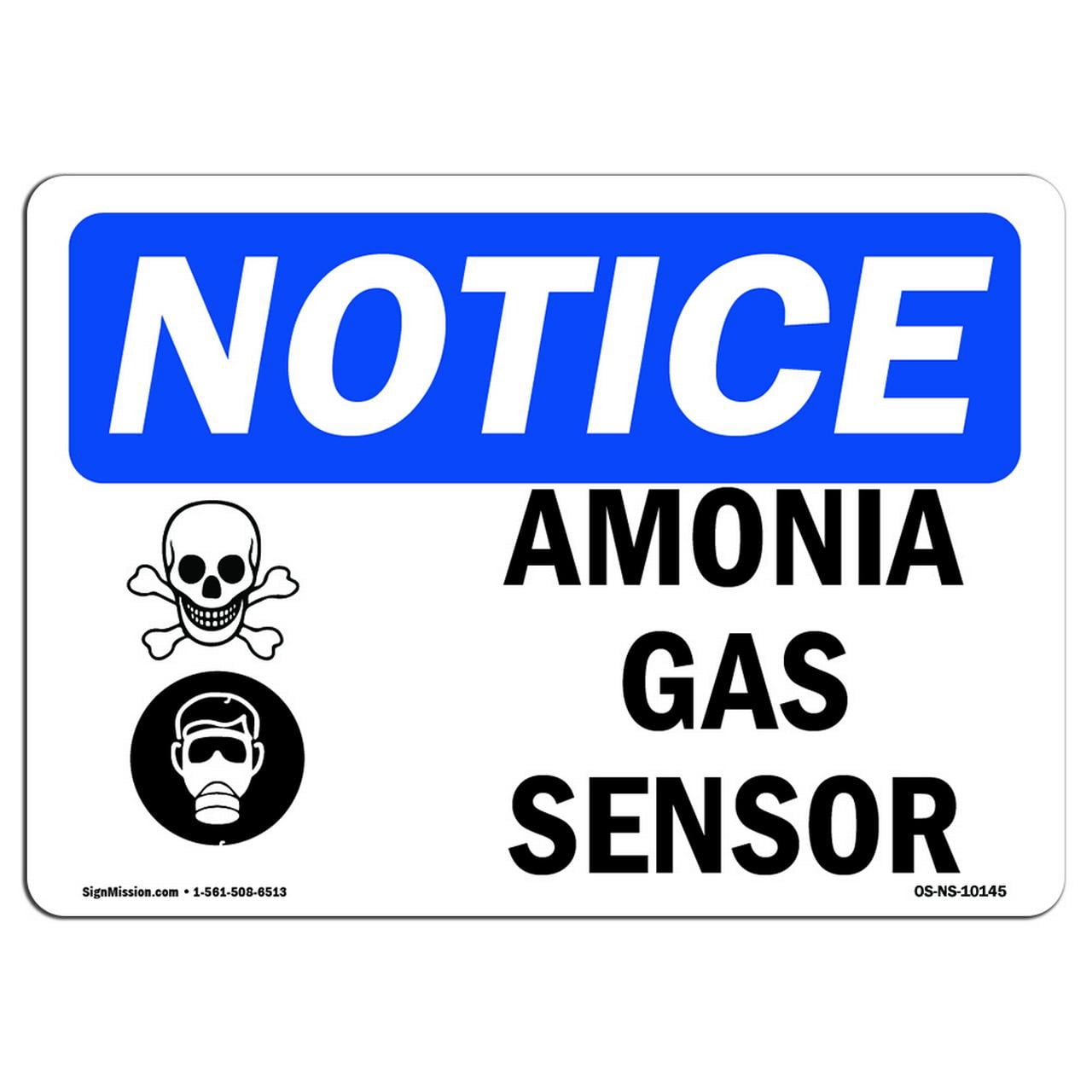 OSHA Notice Signs - Ammonia Gas Sensor Sign With Symbol | Extremely ...