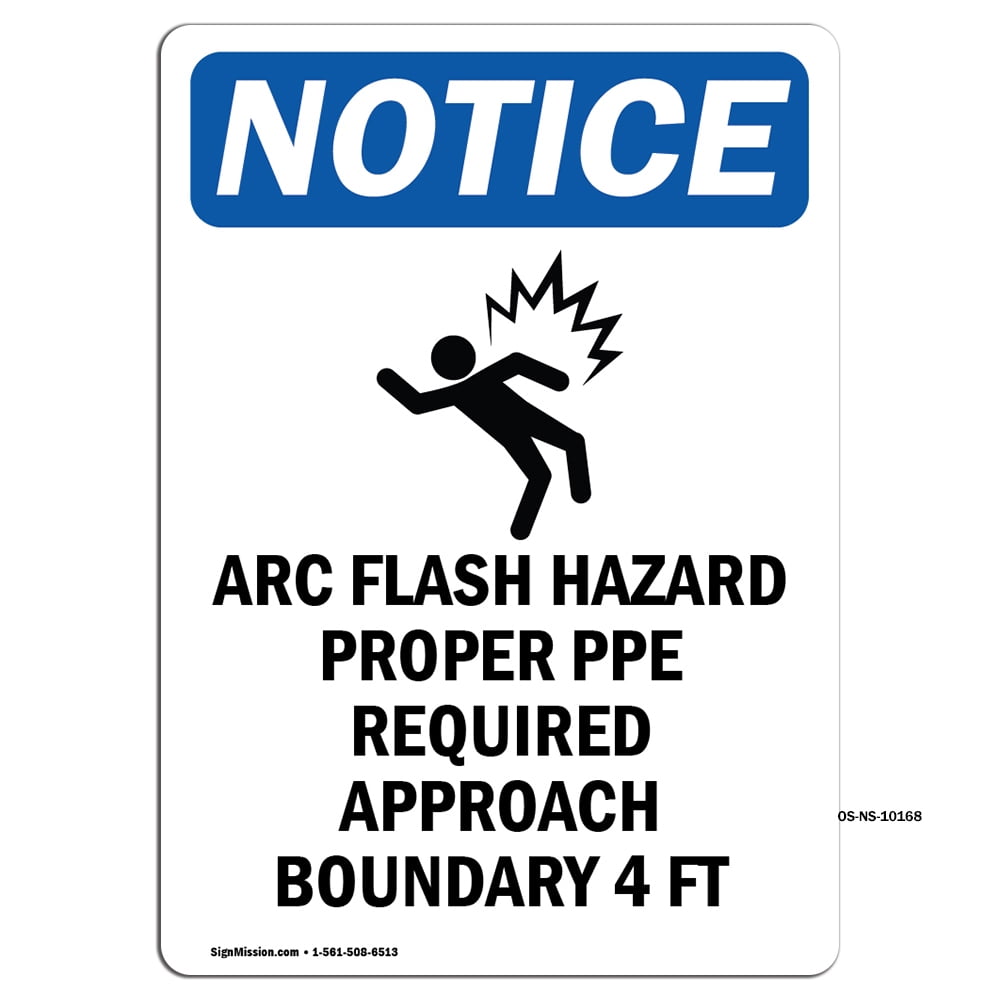 OSHA Notice Signs - Arc Flash Hazard Proper Sign With Symbol | Decal ...
