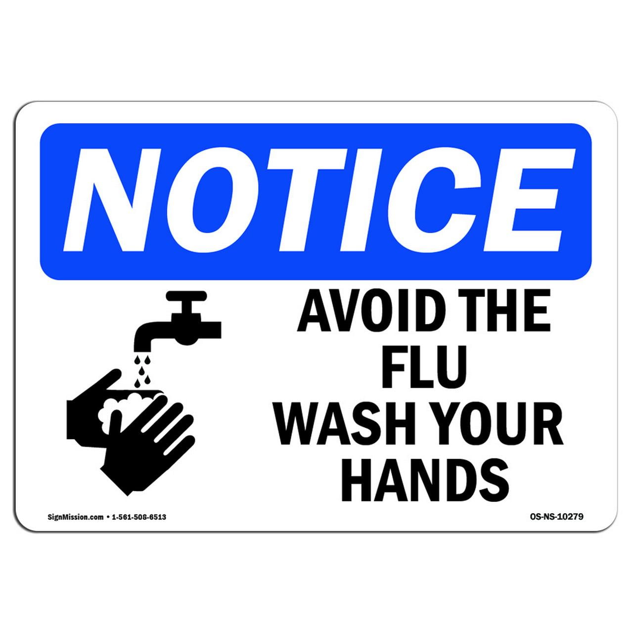 OSHA Notice Signs - Avoid The Flu Wash Your Hands | Decal | Protect ...